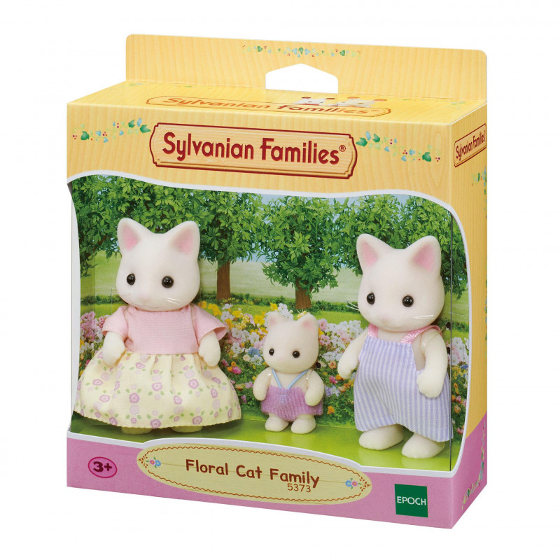 Комплект фигурки Sylvanian Families - Семейство котета, Floral, 3 части ...