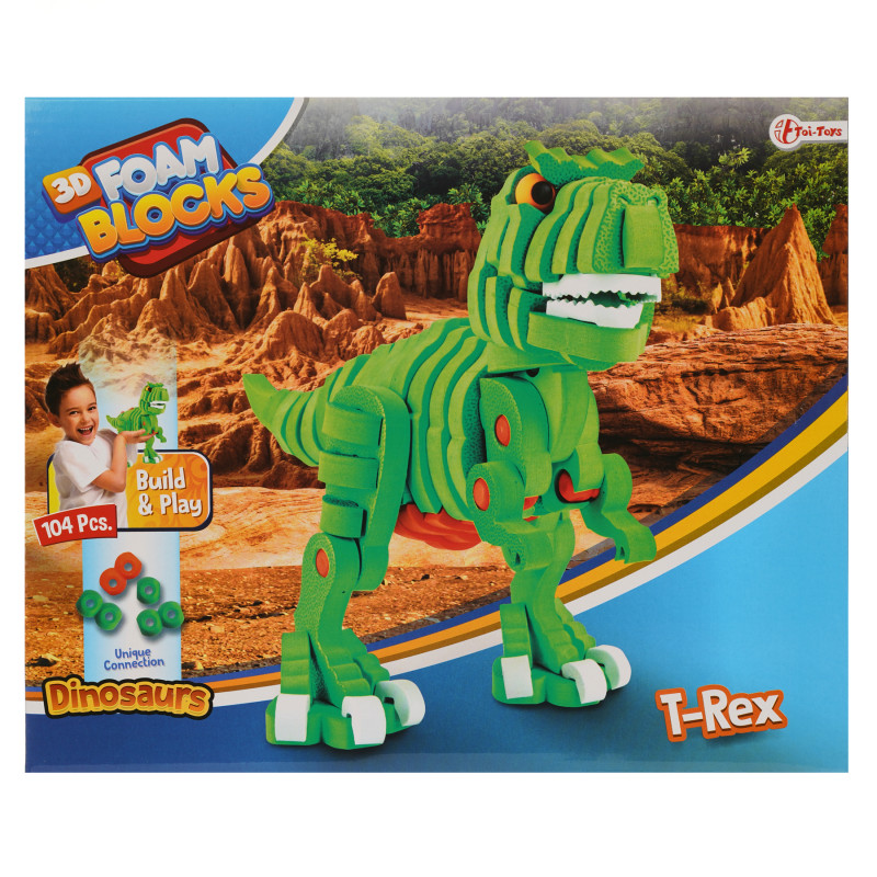 3D пъзел, динозавър Т-Рекс марка Toi-Toys. Произход PRC | Kidso.bg
