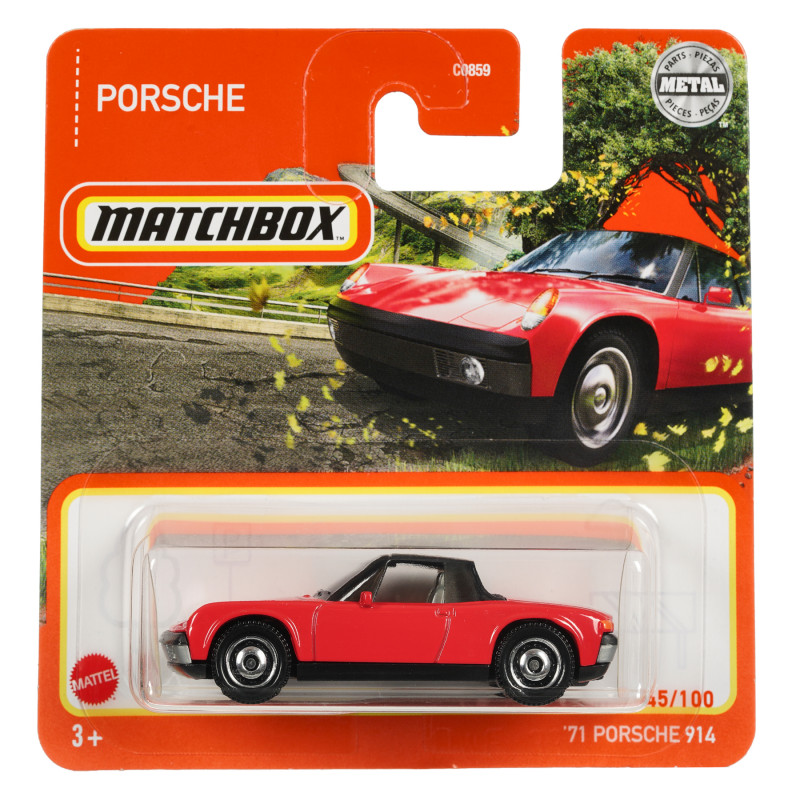 Метална количка 71 Porsche 914, червена Комплектът включва един брой ...
