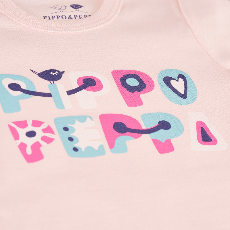 Pippo&Peppa Бебешко боди с къс ръкав PIPPO&PEPPA, розово за момиче ...
