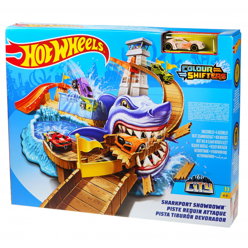 Hot Wheels Писта акула, коли с промяна на цвета | Kidso.bg